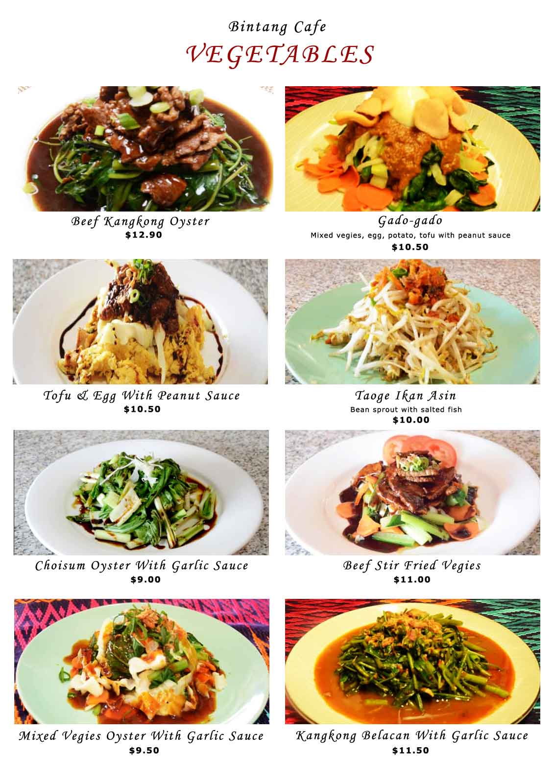 Vegetarian Luncheon Menu